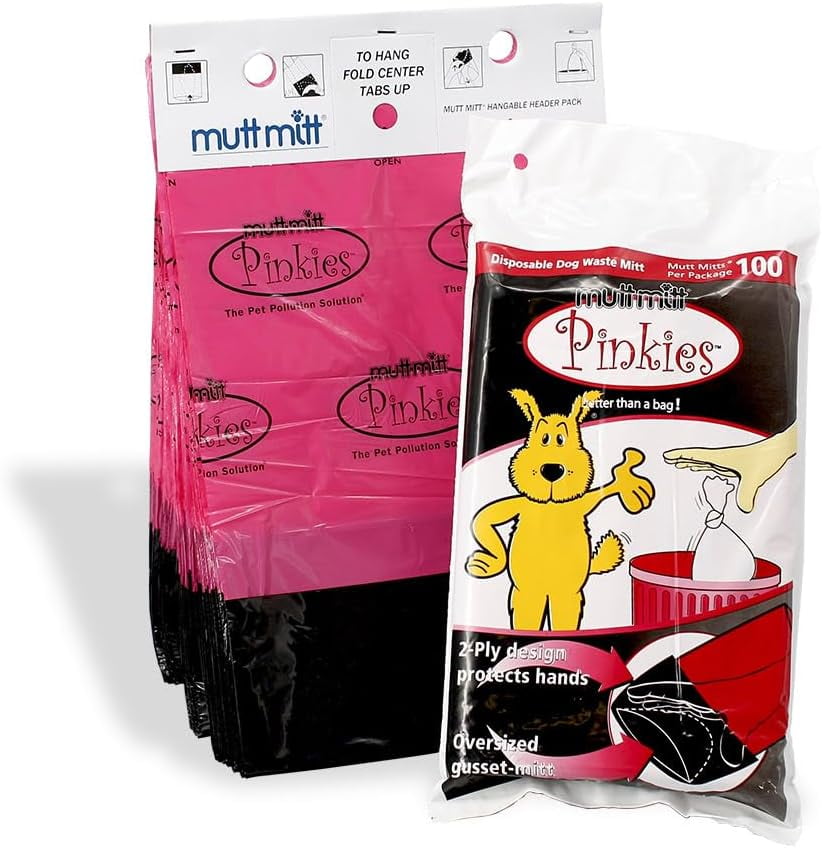 Mutt Mitt® Pinkies 2-Ply Dog Waste Bags with Thick 2 Mil Mitten - No ...