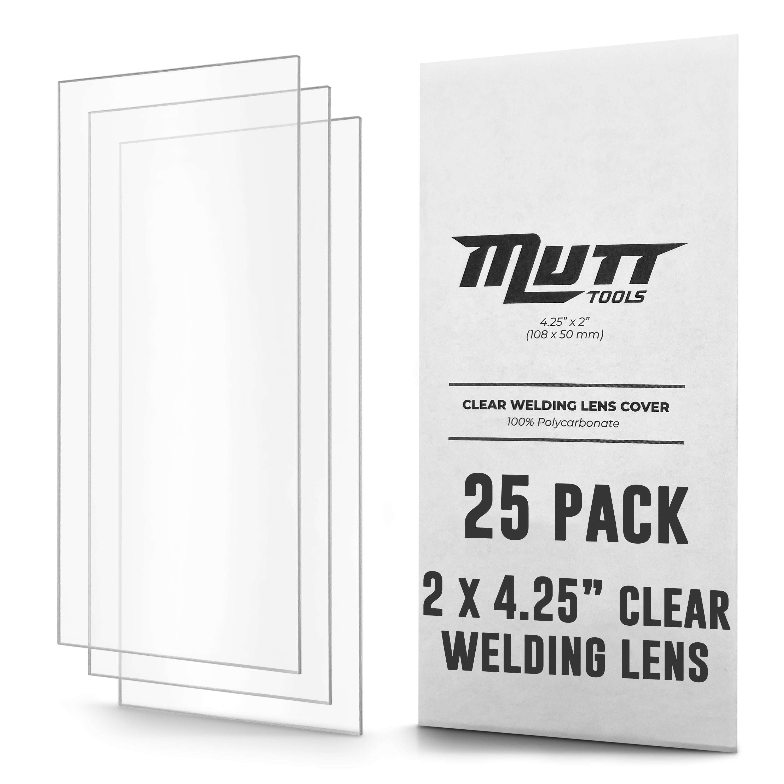 Mutt Tools 25 Pack Clear Welding Lenses 2x4.25 - Premium 0.04" Thick ...