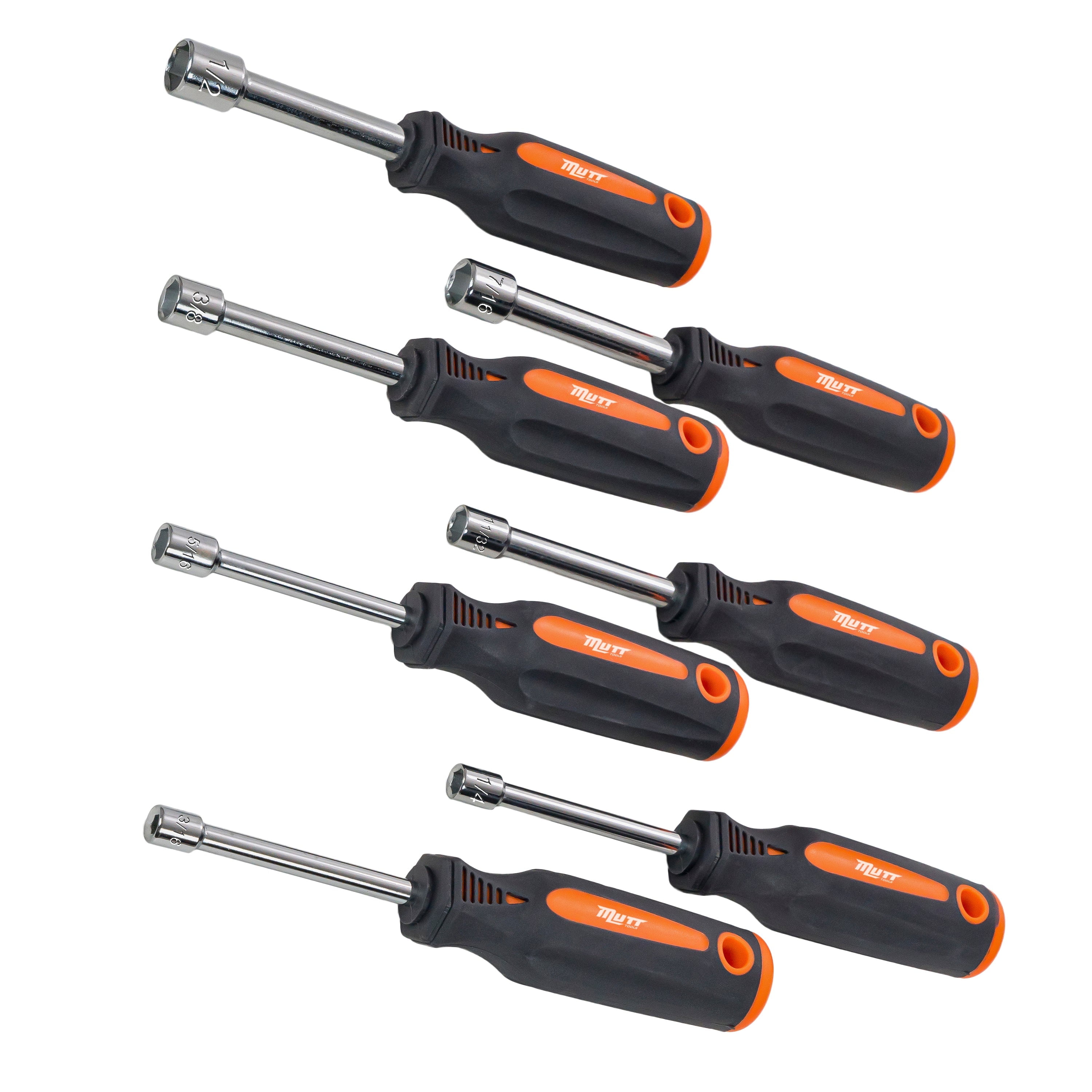 Mutt Tools Professional 7-Piece Hollow Nut Driver Set - 3" Deep Hollow ...