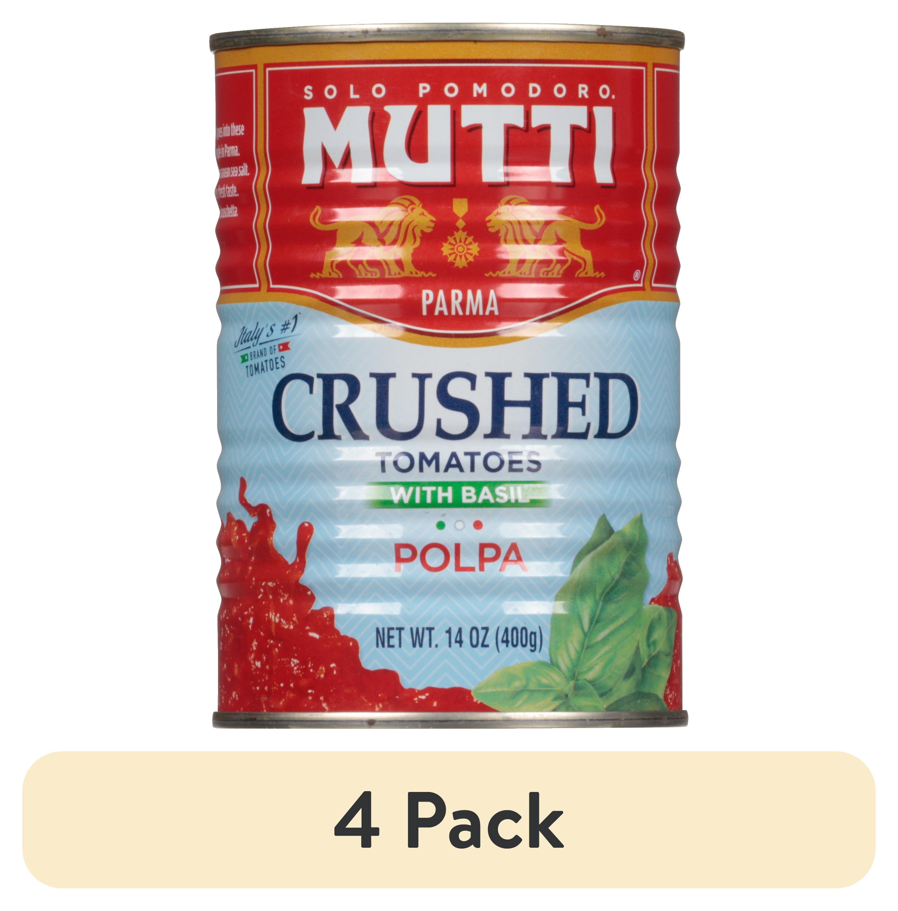 (4 pack) Mutti® Crushed Tomatoes (Polpa) with Basil, 14 oz, Can ...