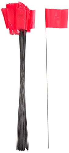 Mutual Industries 15901-79-4 Wire Marking Flags, 4"x 5"x 30", Red (Pack ...