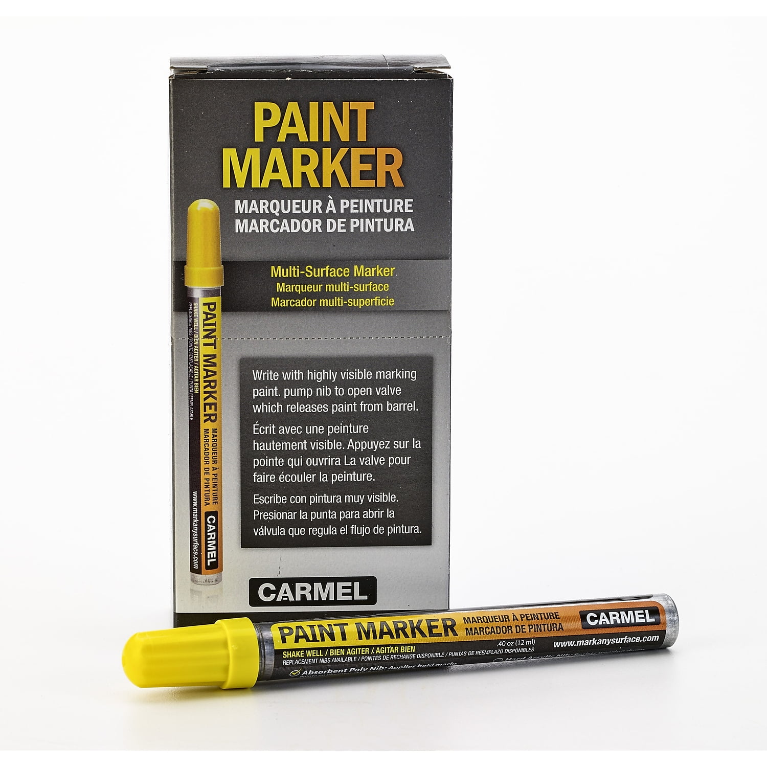 Mutual Industries Valve Marker Medium Tip Yellow 12/Pack (800-41 ...