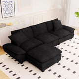Muumblus 108" Modular Sectional Sofa with Ottoman, L-Shaped Couch with ...