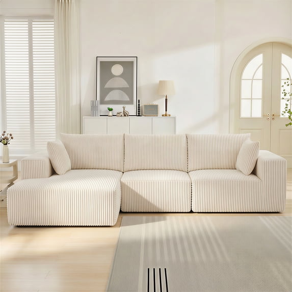 Muumblus 108" Oversized Modular Sectional Sofa with Chaise, L-Shaped ...