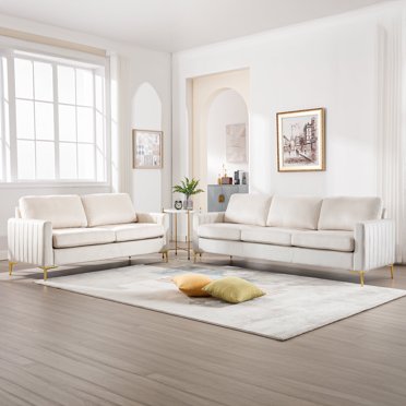 Kayto Inc 97" Modern And Contemporary Fabric 3-Piece Sectional Sofa ...