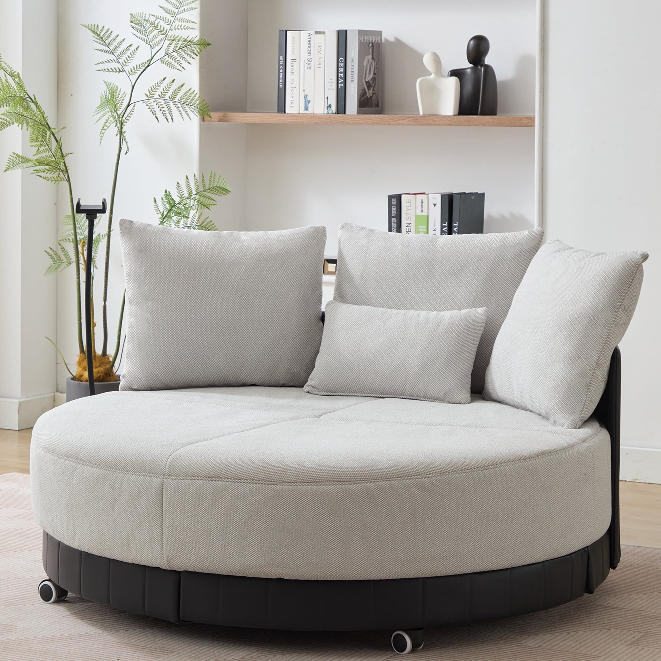 FFH 52.75" Swivel Accent Chair with Adjustable Phone Stand, Oversized ...