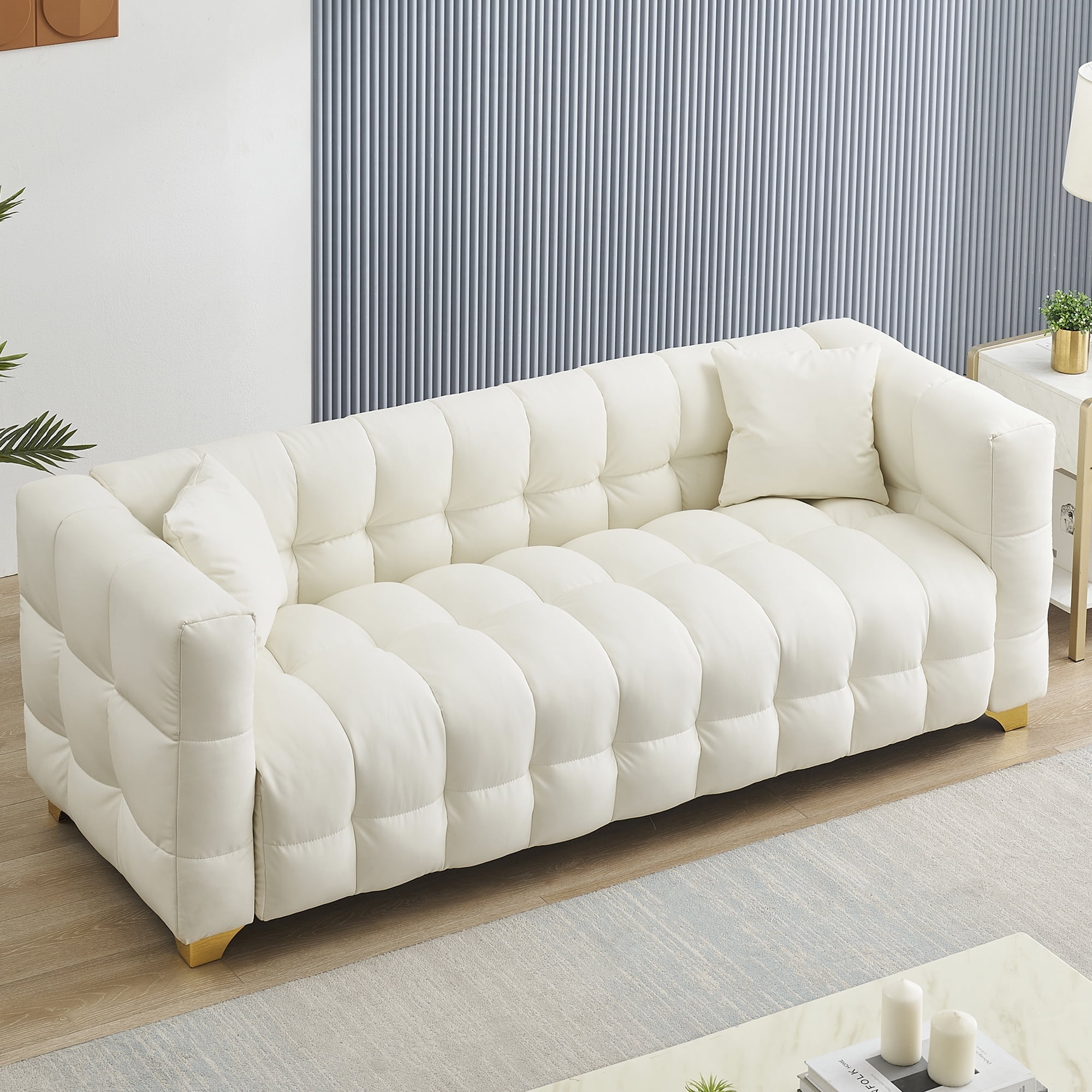 FFH 80" Modern 3-Seater Sofa with Waterproof and Stain-Proof Fabric ...