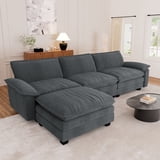 Muumblus Modular Sectional Cloud Couch with Ottoman, Oversized L-Shaped ...