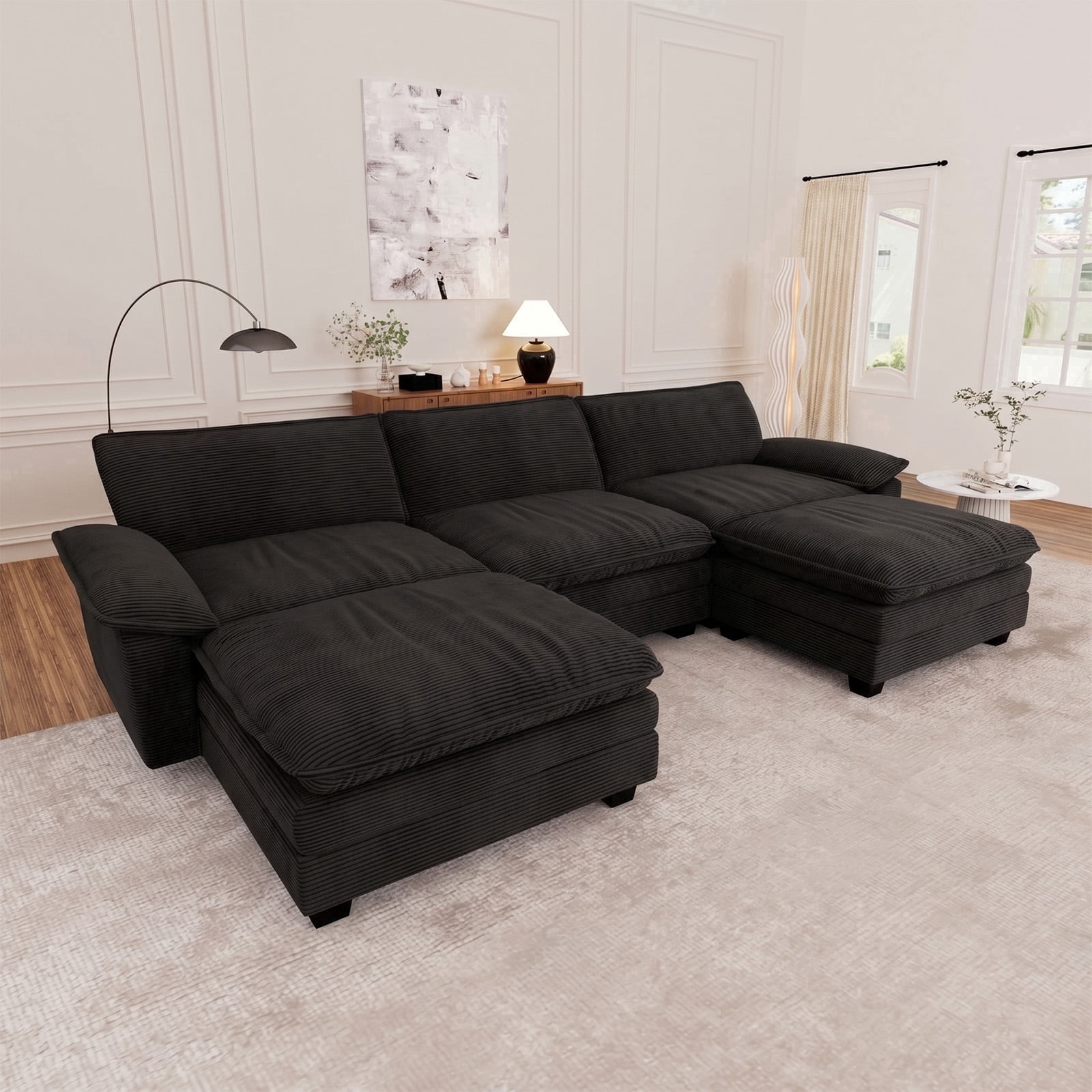Muumblus Modular Sectional Cloud Sofa with 2 Ottoman, Oversized U ...