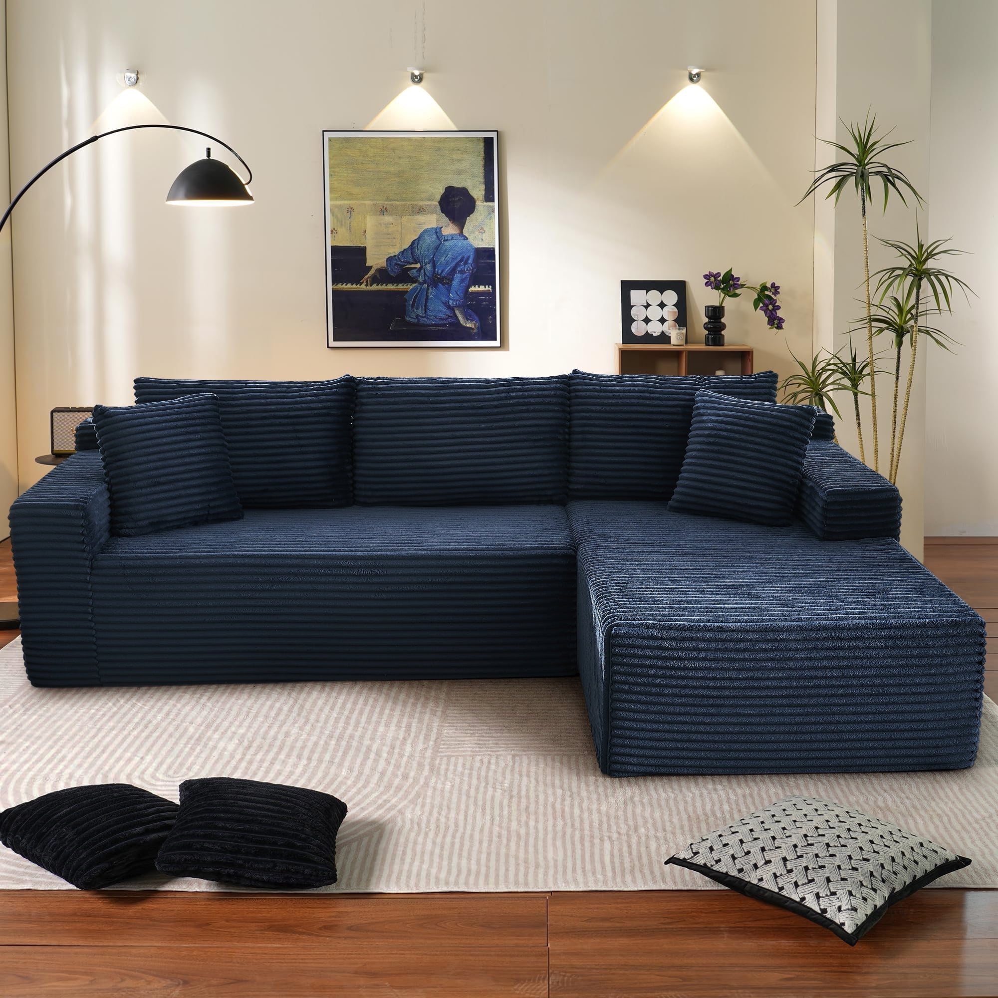 Muumblus Modular Sectional Sofa, Oversized L-Shape Cloud Couch, Modern ...