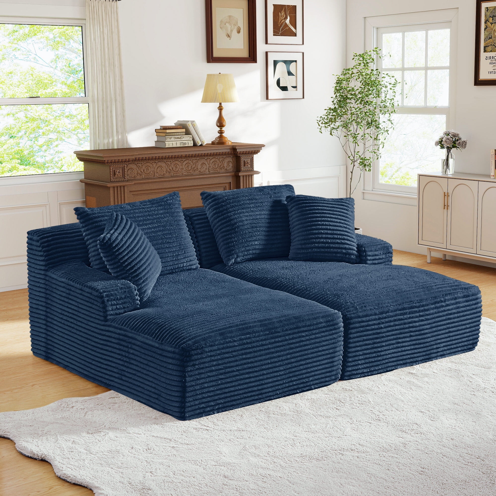 Muumblus Oversized Double Chaise Lounge Chair, Modern Indoor Boneless ...