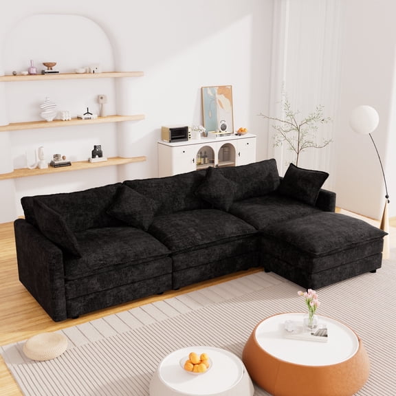 Modular Sectional Sofa, 130.7 Inch U Shaped Couch Set for Living Room ...