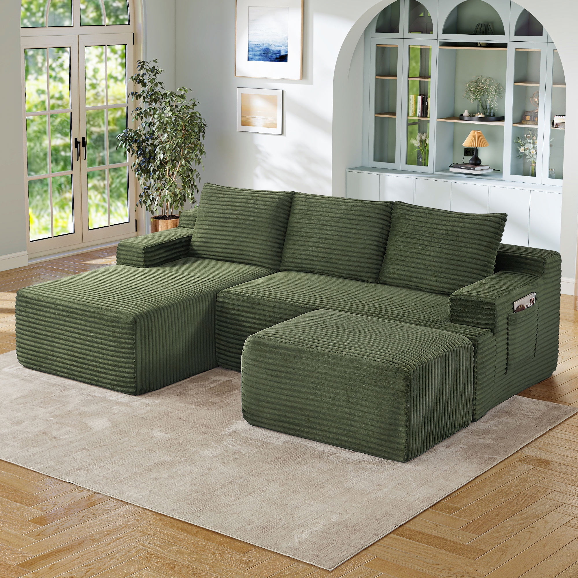 Muumblus U-Shaped Modular Sectional Sofa with Chaise and Movable ...