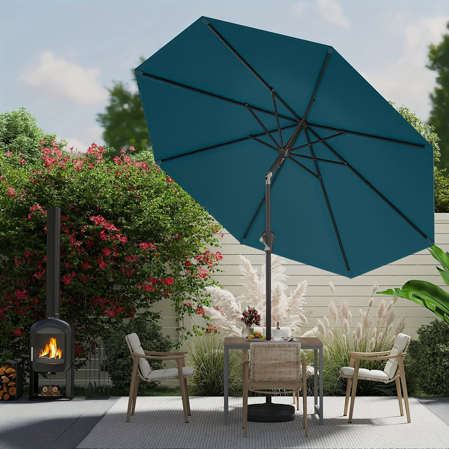 Muxi Glory 11FT/ 8FT Large Outdoor Patio Umbrella - Durable UV ...
