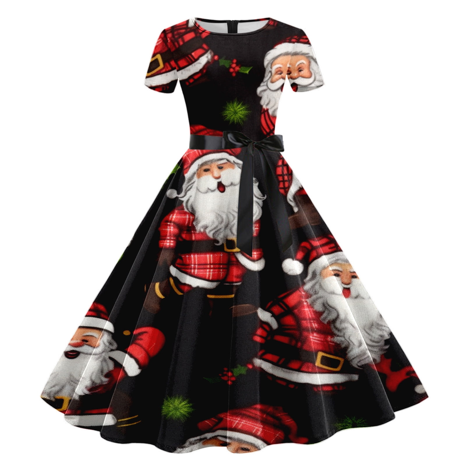 Muxikeji Clothes Christmas Dresses for Women,1950S Christmas Themed ...