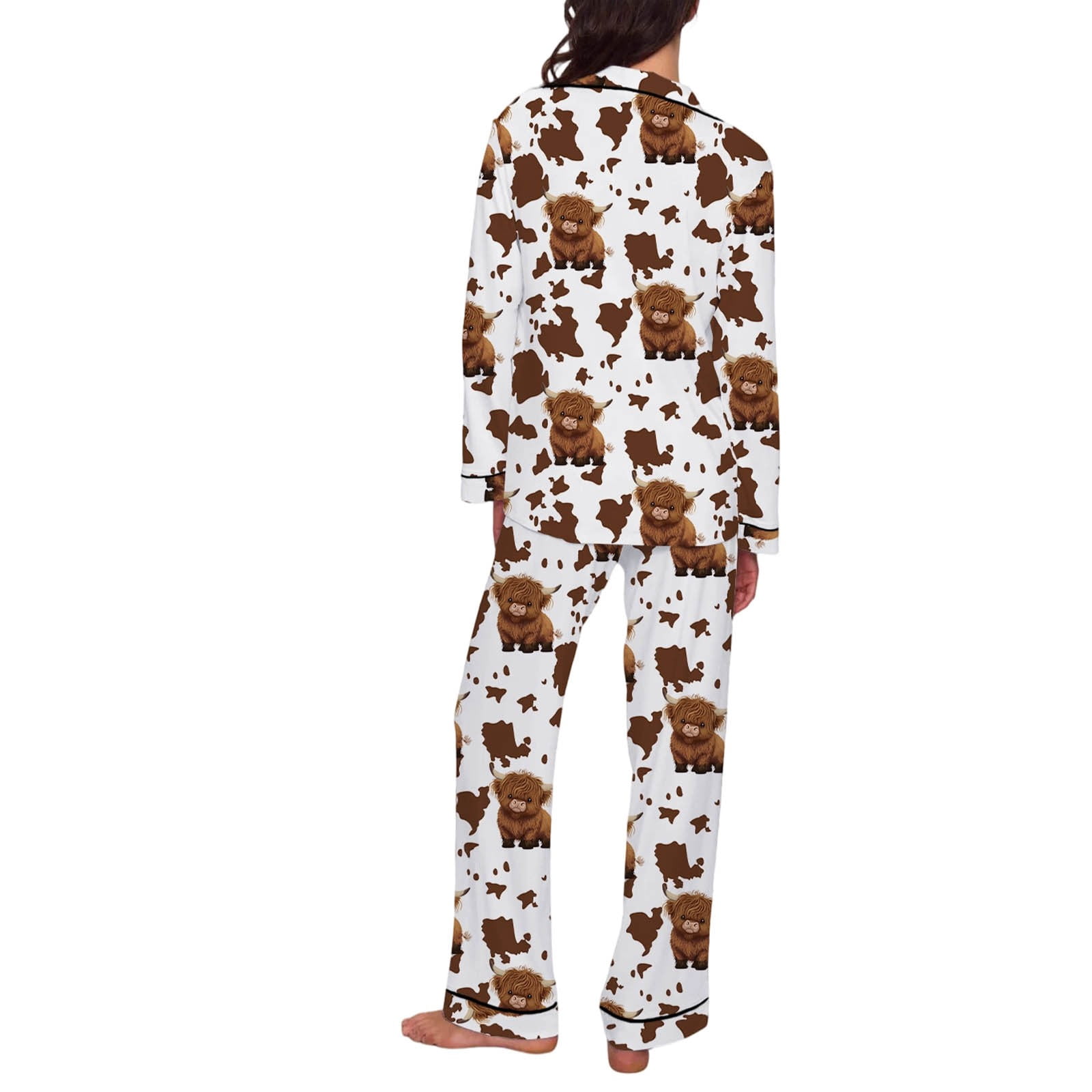 Muxikeji Clothes Plus Size Christmas Pajamas,Women Cow Print Long ...