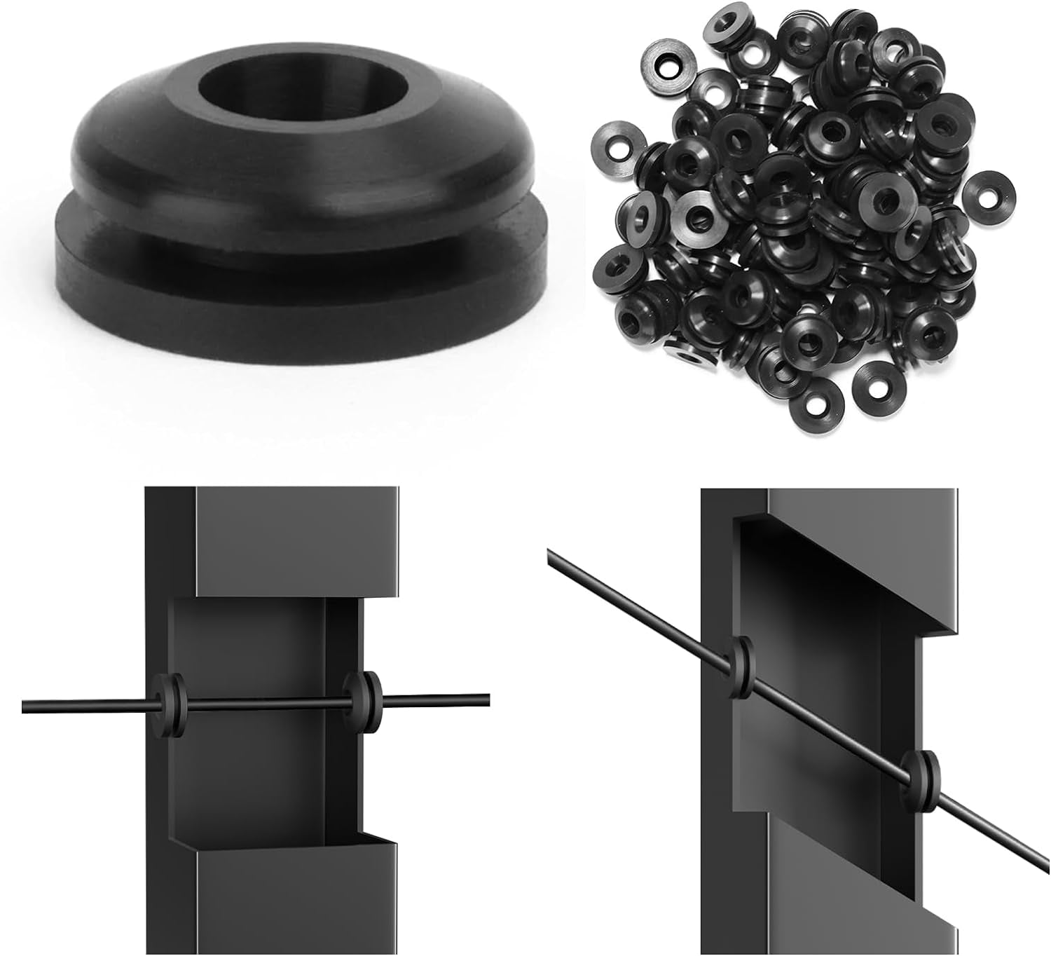 Muzata 100Pack Level Stairs Angle Protector Sleeves Cable Railing Kits ...
