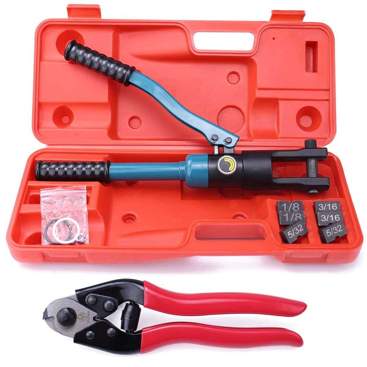 Muzata Upgraded Custom Cable Railing Hydraulic Crimper Hand Tool for 1/ ...