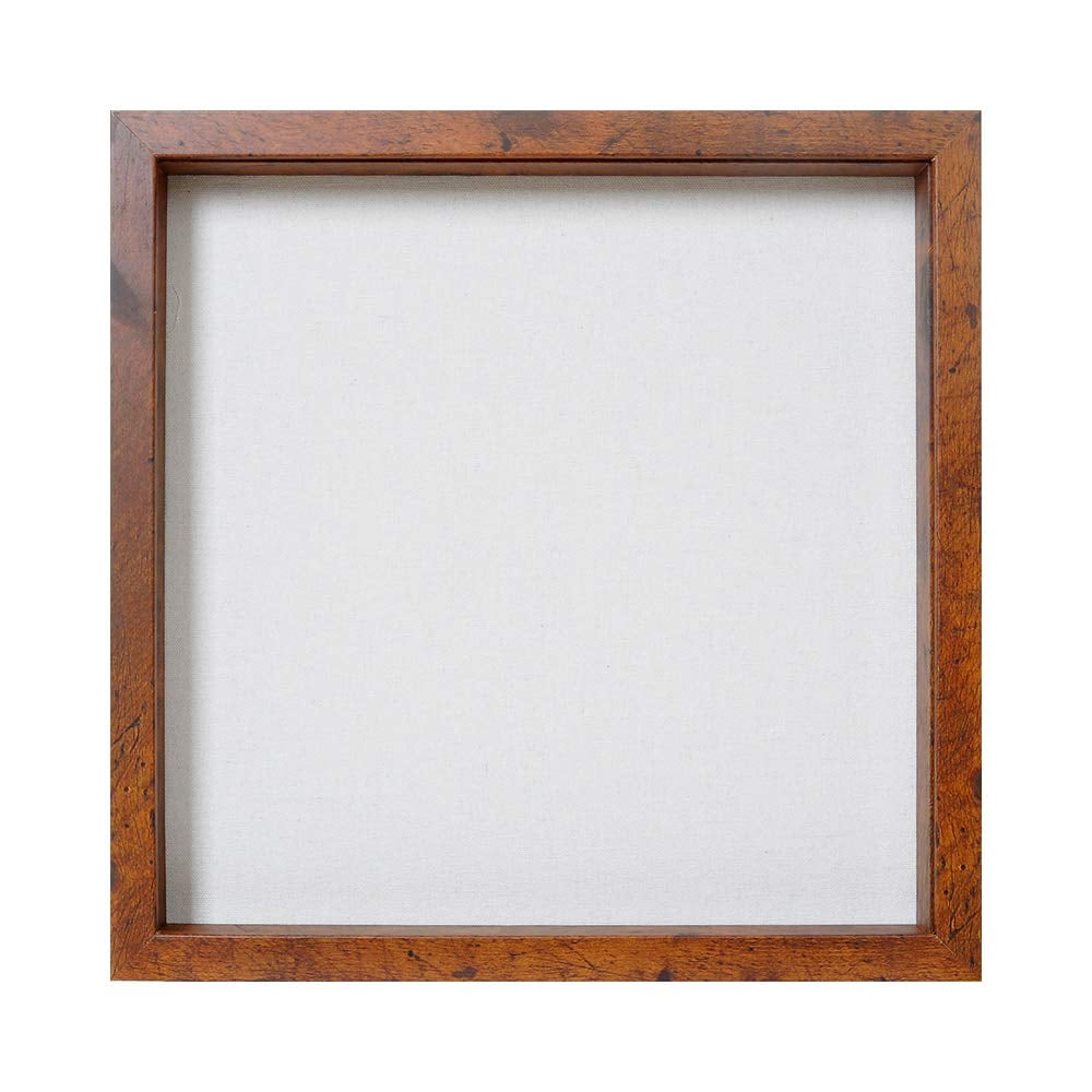 Muzilife 10x10 inch Shadow Box Picture Frame with Linen Board Deep Wood ...