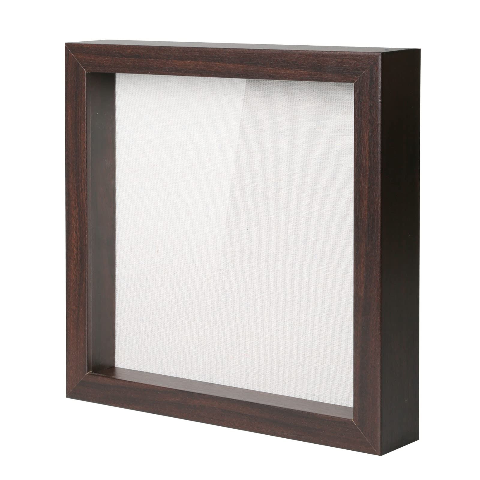 Muzilife 10x10 inch Shadow Box Picture Frame with Linen Board Deep Wood ...