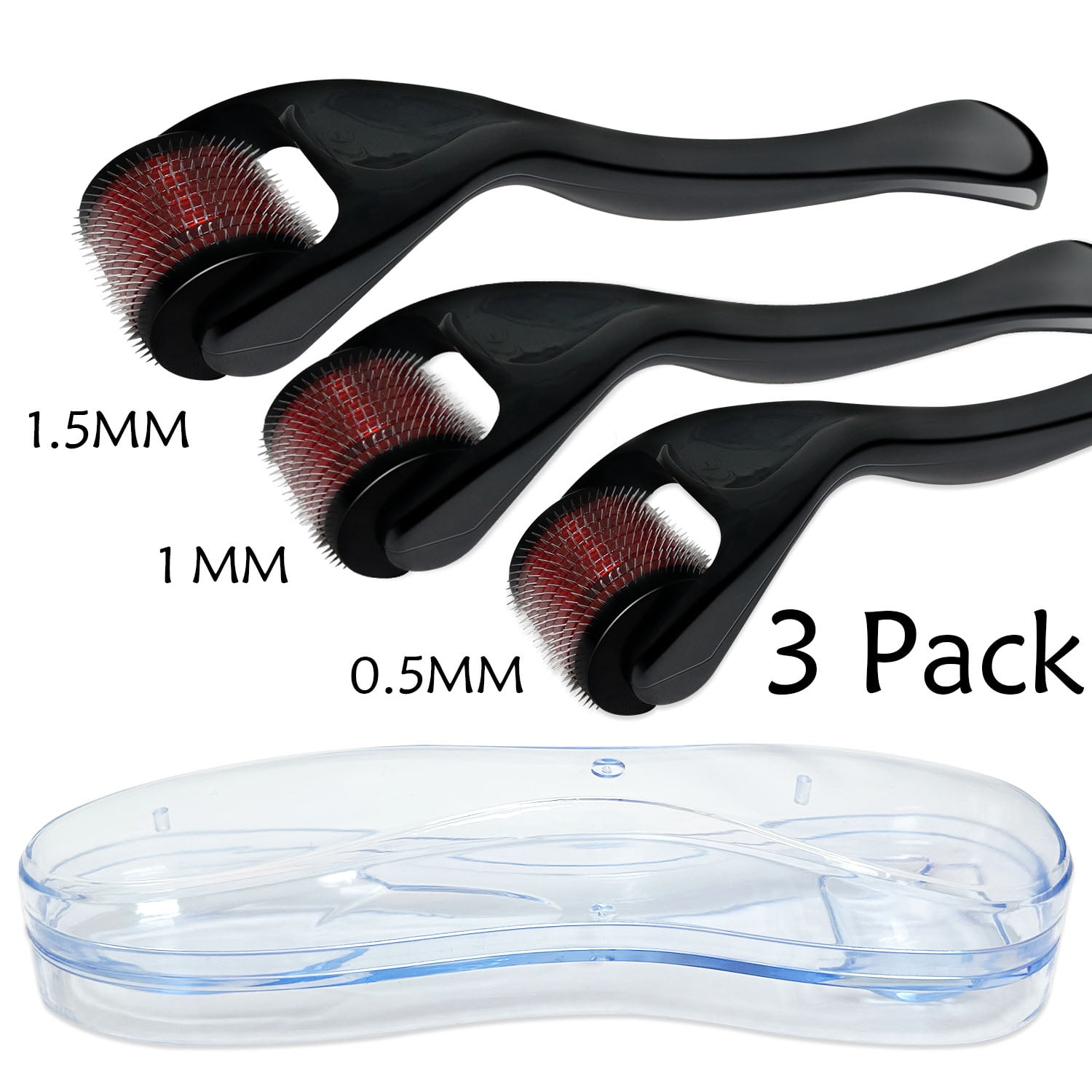 MuzooyBeauty 3 Packs Titanium Micro Needles Roller for Home Use, Derma ...