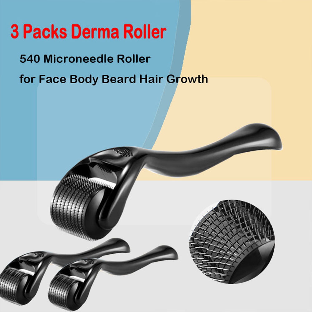 ZGTS Derma Roller Skin Care Set + Vitamin C Serum, Hyaluronic Acid For ...