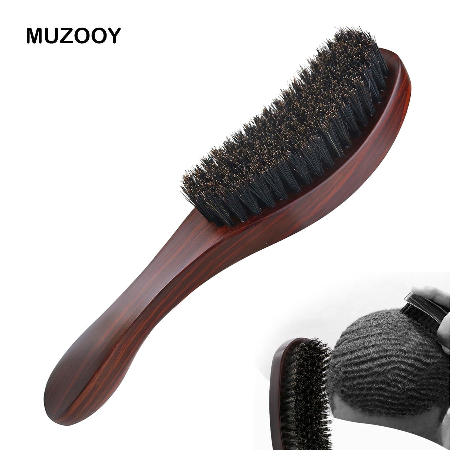 MuzooyBeauty Bristles Wave Brush, Boar Bristle Wave Hair Brush for ...