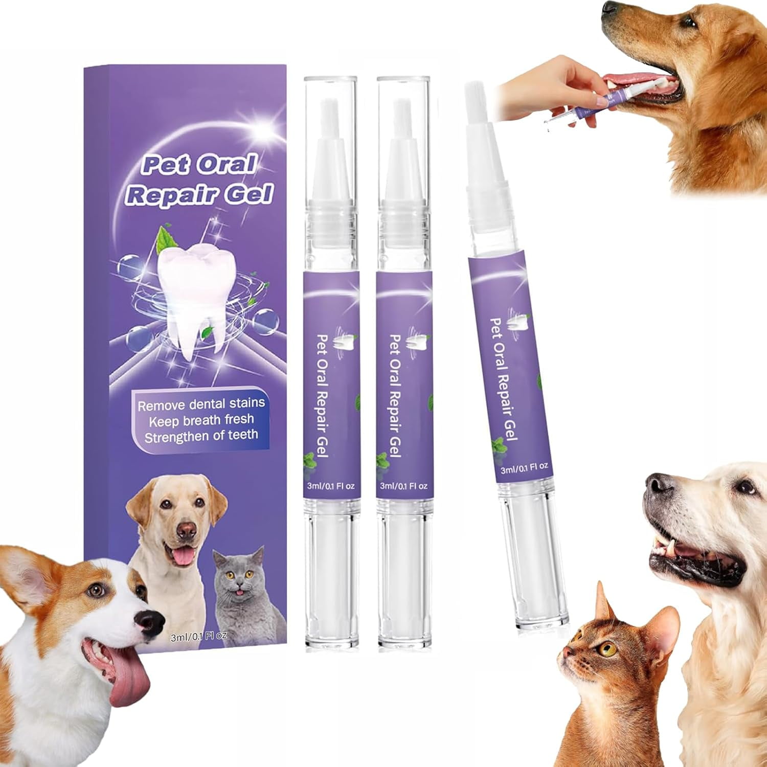 Muzzleglow Pet Oral Repair Gel, Petdentify Pet Oral Repair Gel, Pet ...