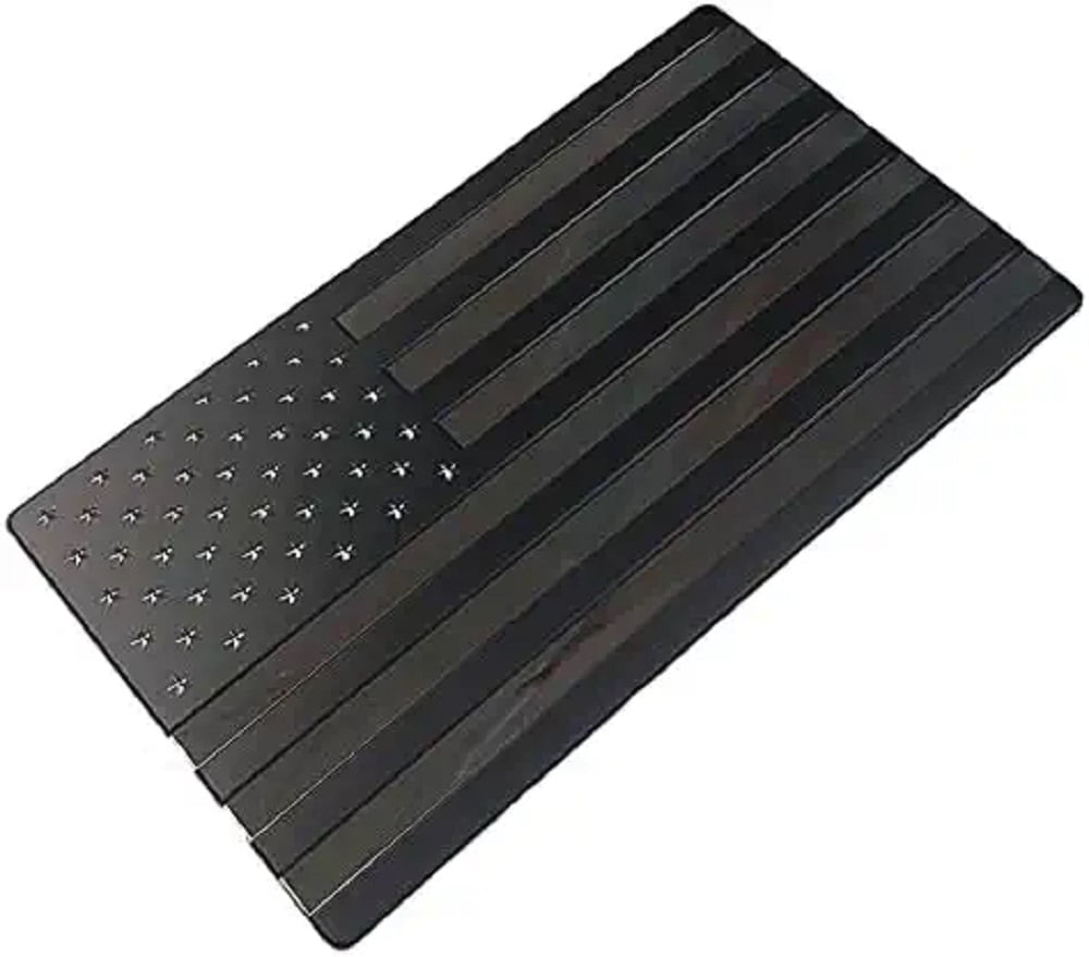 Muzzys-Premium Aluminum All Black Subdued American Flag Decal Emblem ...