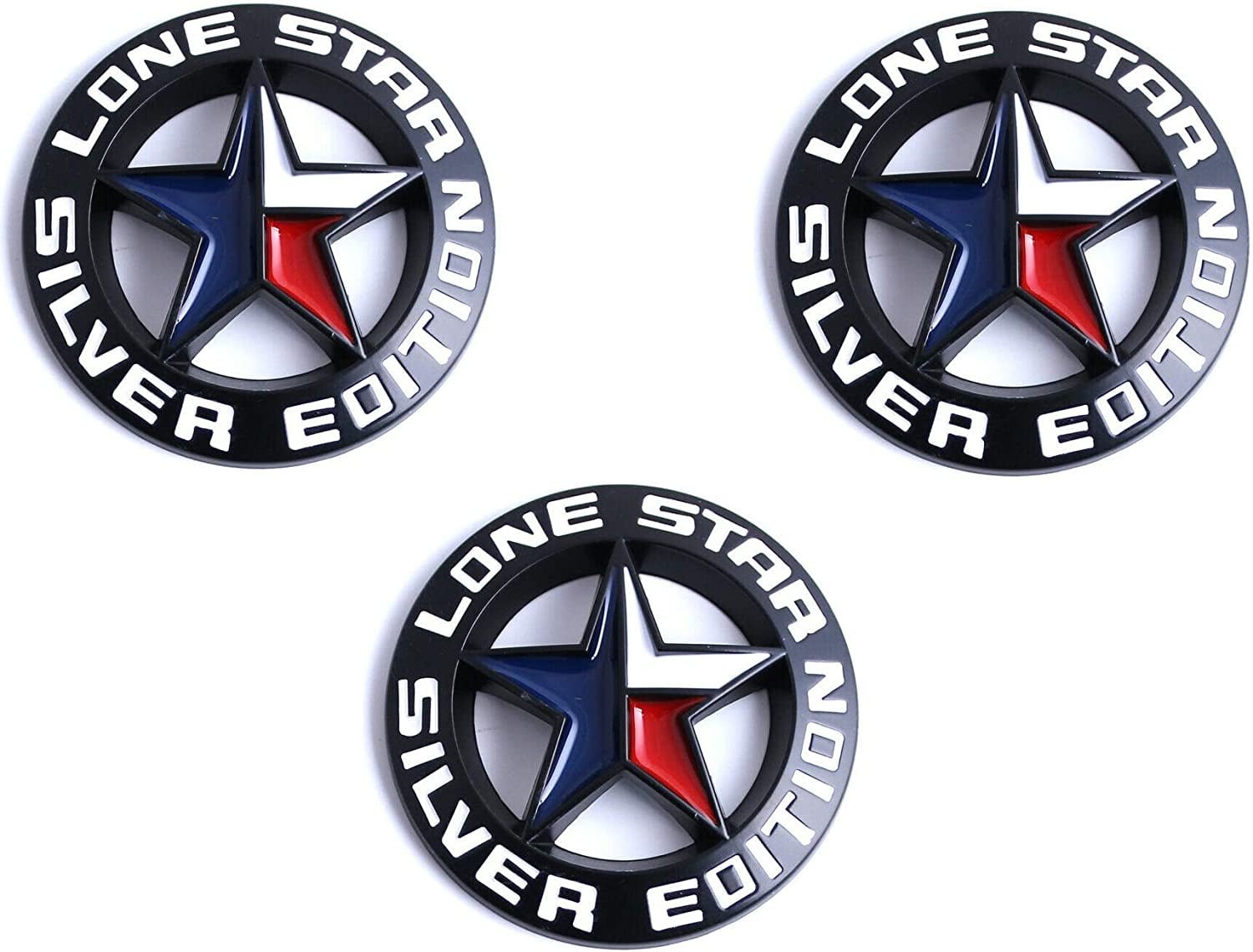 Muzzys (Set of THREE) -BLACK- LONE STAR SILVER EDITION Texas Emblem ...