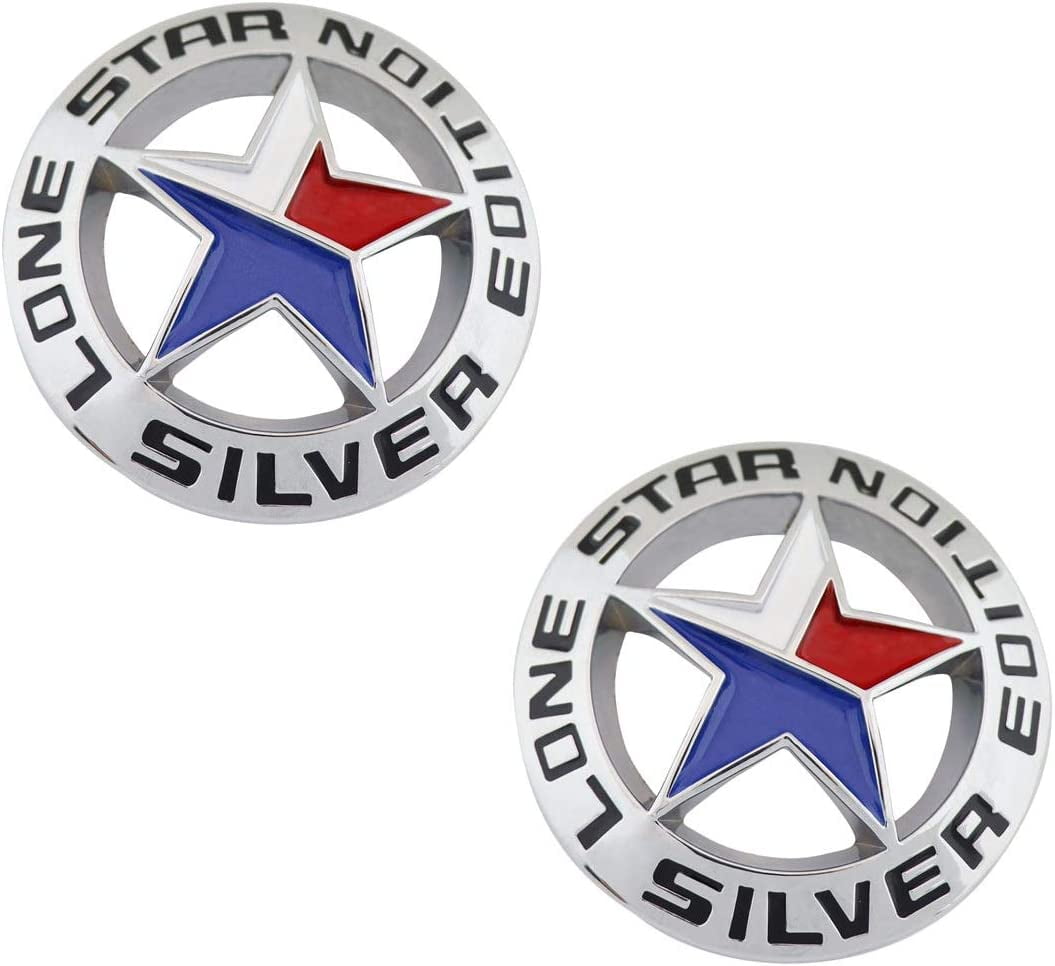 Muzzys (Set of TWO) LONE STAR SILVER EDITION Texas Emblem Decal ...