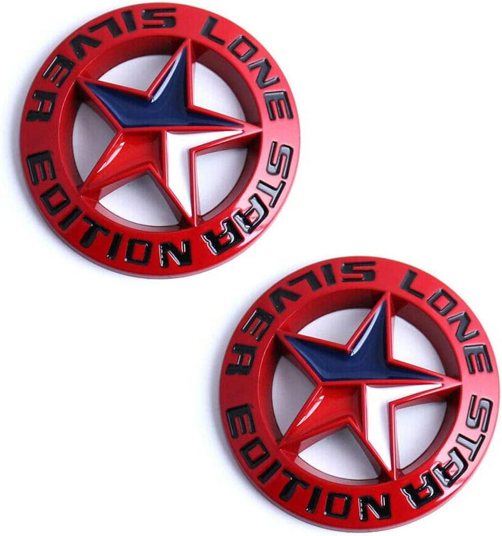 Muzzys (Set of TWO) -RED- LONE STAR SILVER EDITION Texas Emblem Decal ...