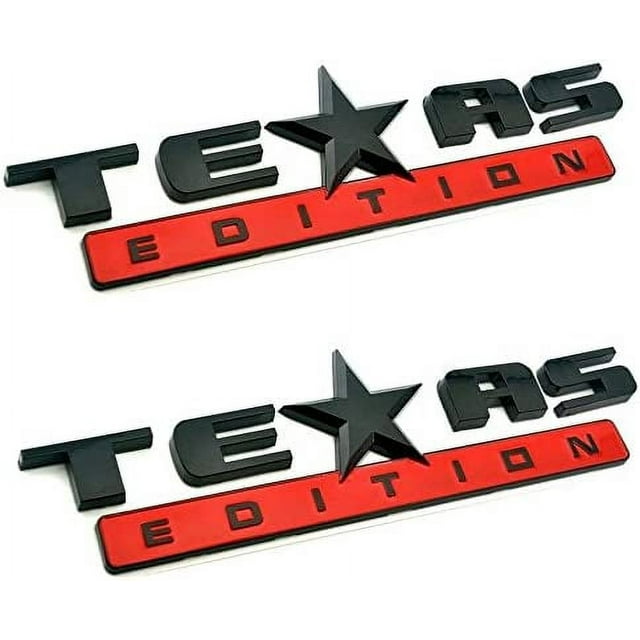 Muzzys (Set of TWO) Texas Edition BLACK and RED 3M Stick On Emblem ...