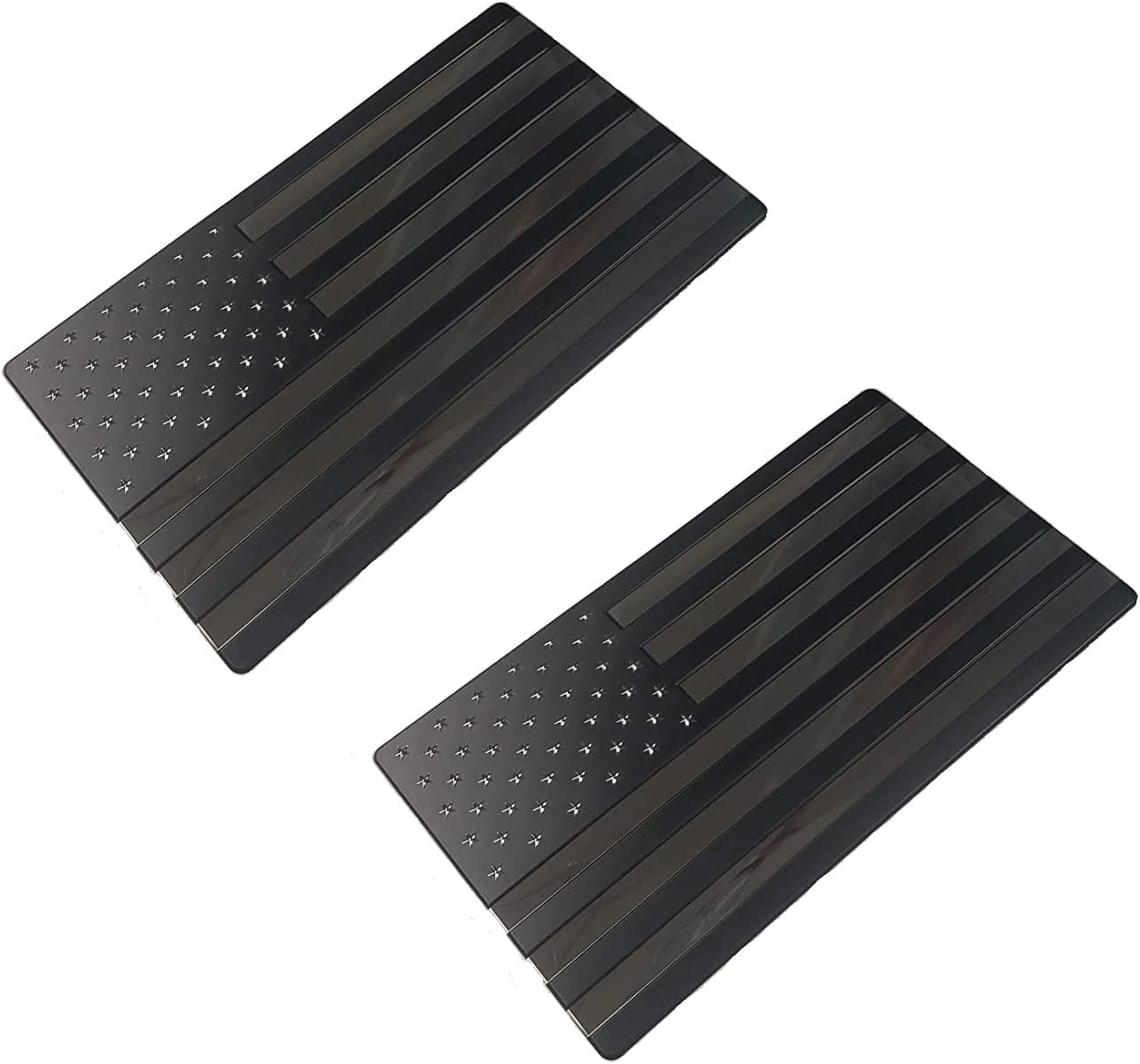 Muzzys (Set of Two) Aluminum All Black Subdued American Flag Decal ...