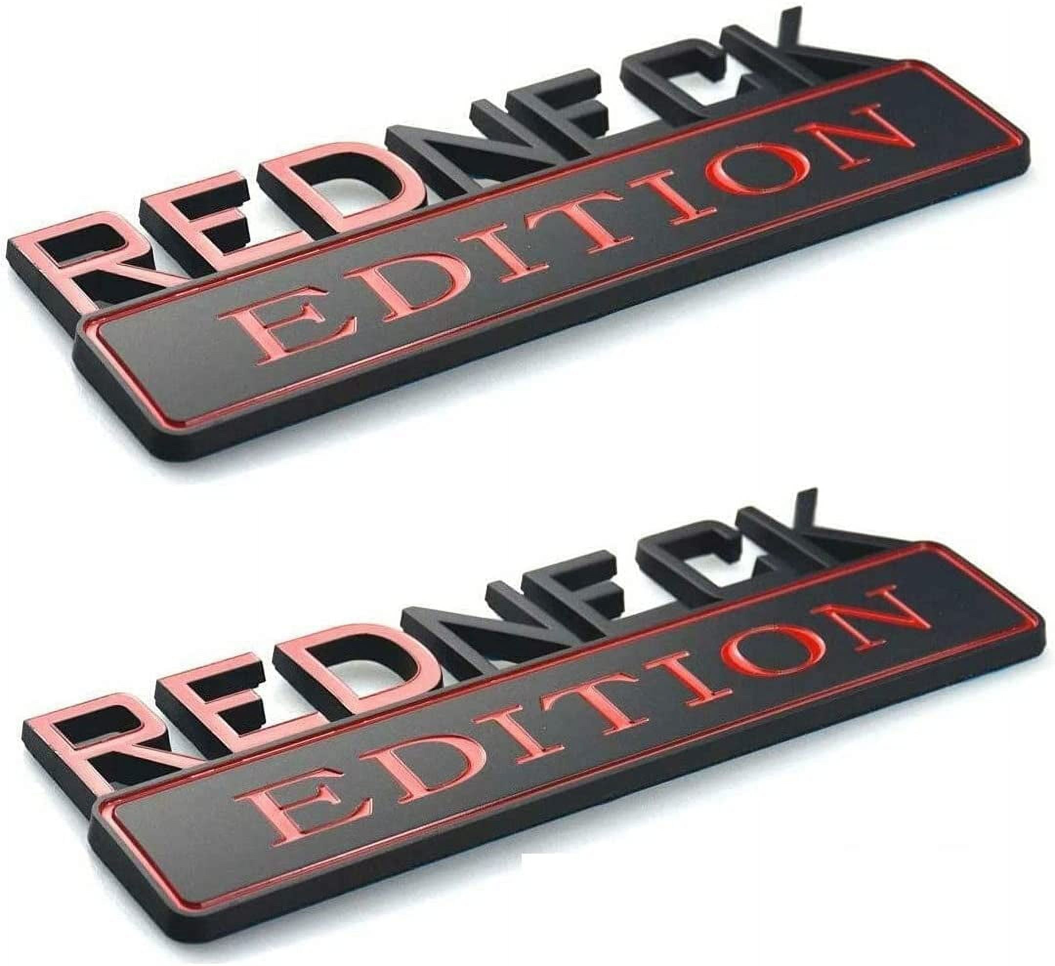 Muzzys (Set of Two) Redneck Edition Emblems, Black and Red, 7" Wide ...