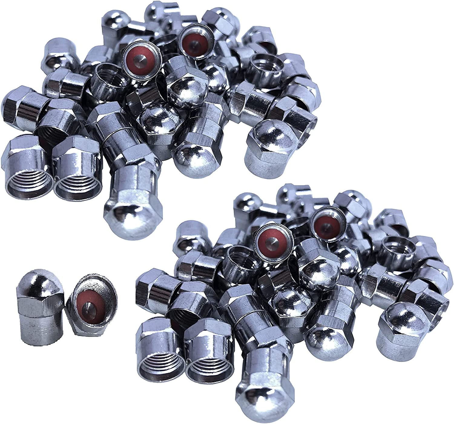 Muzzys -Set of 100- Premium Chrome Valve Stem Caps, Tire Rim Wheel Nuts ...