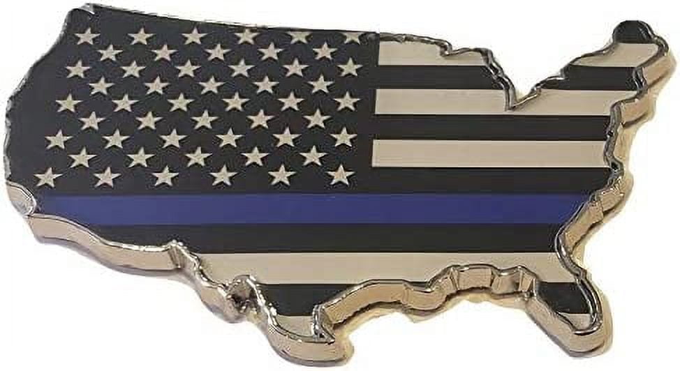 Muzzys THIN BLUE LINE AMERICAN FLAG IN SHAPE OF THE UNITED STATES ...