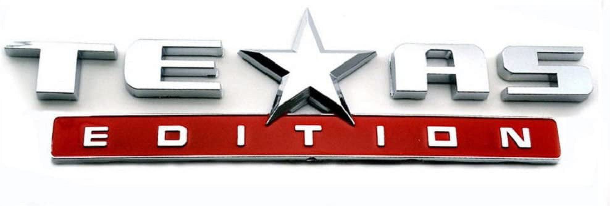 Muzzys Texas Edition CHROME AND RED 3M Stick On Emblem Badge FITS GMC ...