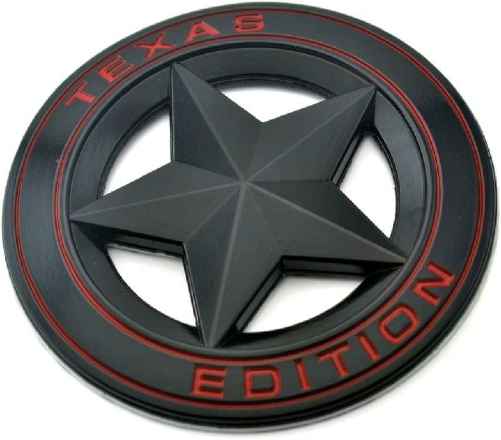 Muzzys Texas Edition Star BLACK and Red Round 3" Shield Emblem ...
