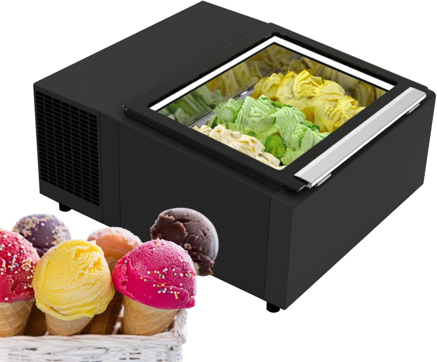 Mvckyi1/3GN Pan Freezer Showcase Ice Cream Display Cabinet, Counter ...