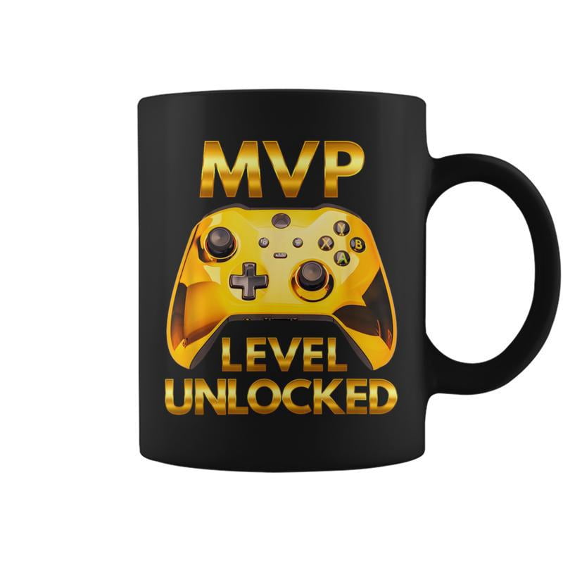 Mvp Level Unlocked Video Game Player Gold Gaming Controller Coffee Mugs ...