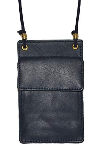 Mw561rbk Black Leather Id and Business Card Holder Neck Band (Blue ...