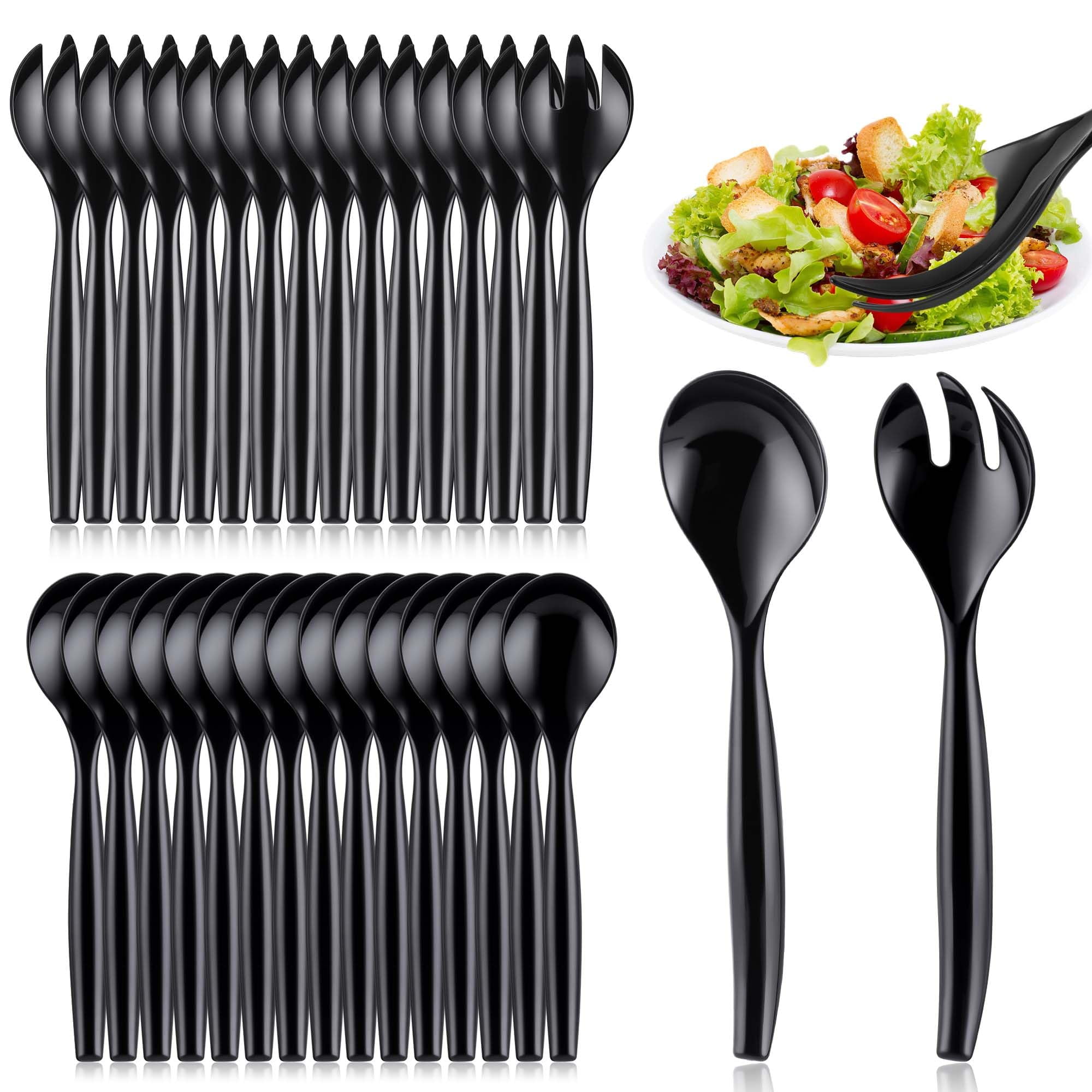 Mwellewm 32Pcs Serving Spoons 10'' Large Plastic Serving Utensils Set ...