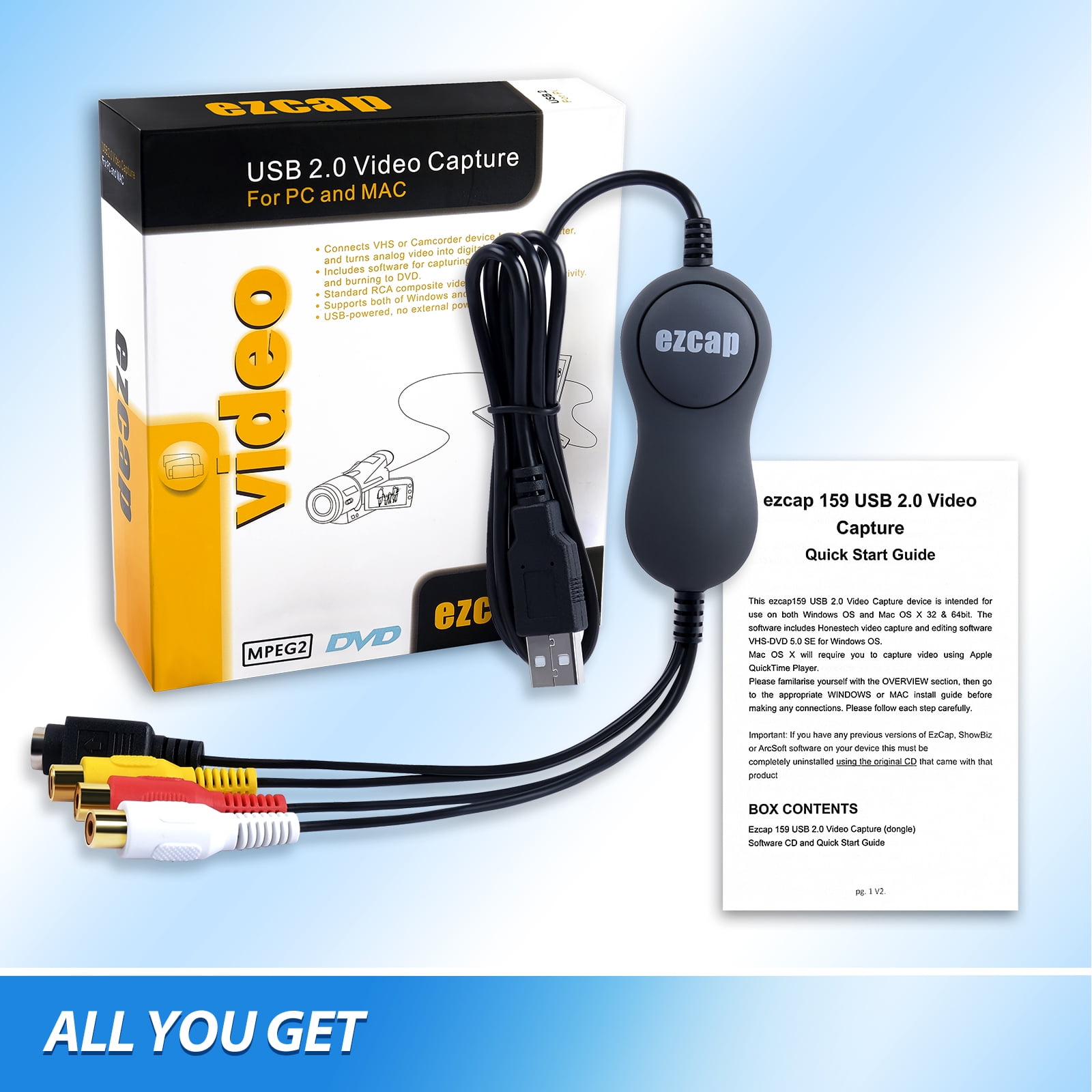 Mwin USB 2.0 Video Capture Card,VHS/VCR to Digital Converter,Digitize ...