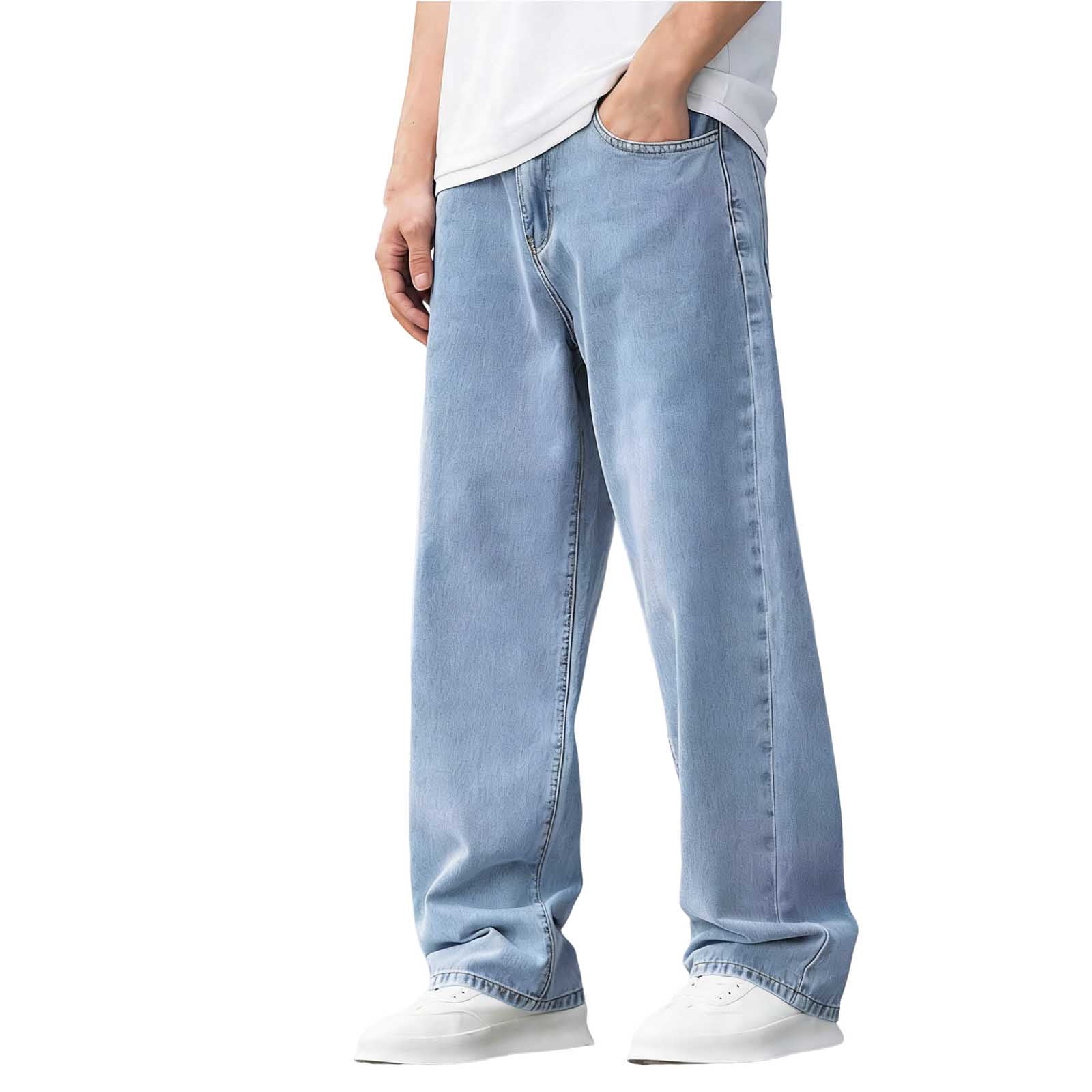 Mwjwdo Big Kids Teen Boys Simple Straight Leg Jeans, Classic Loose ...