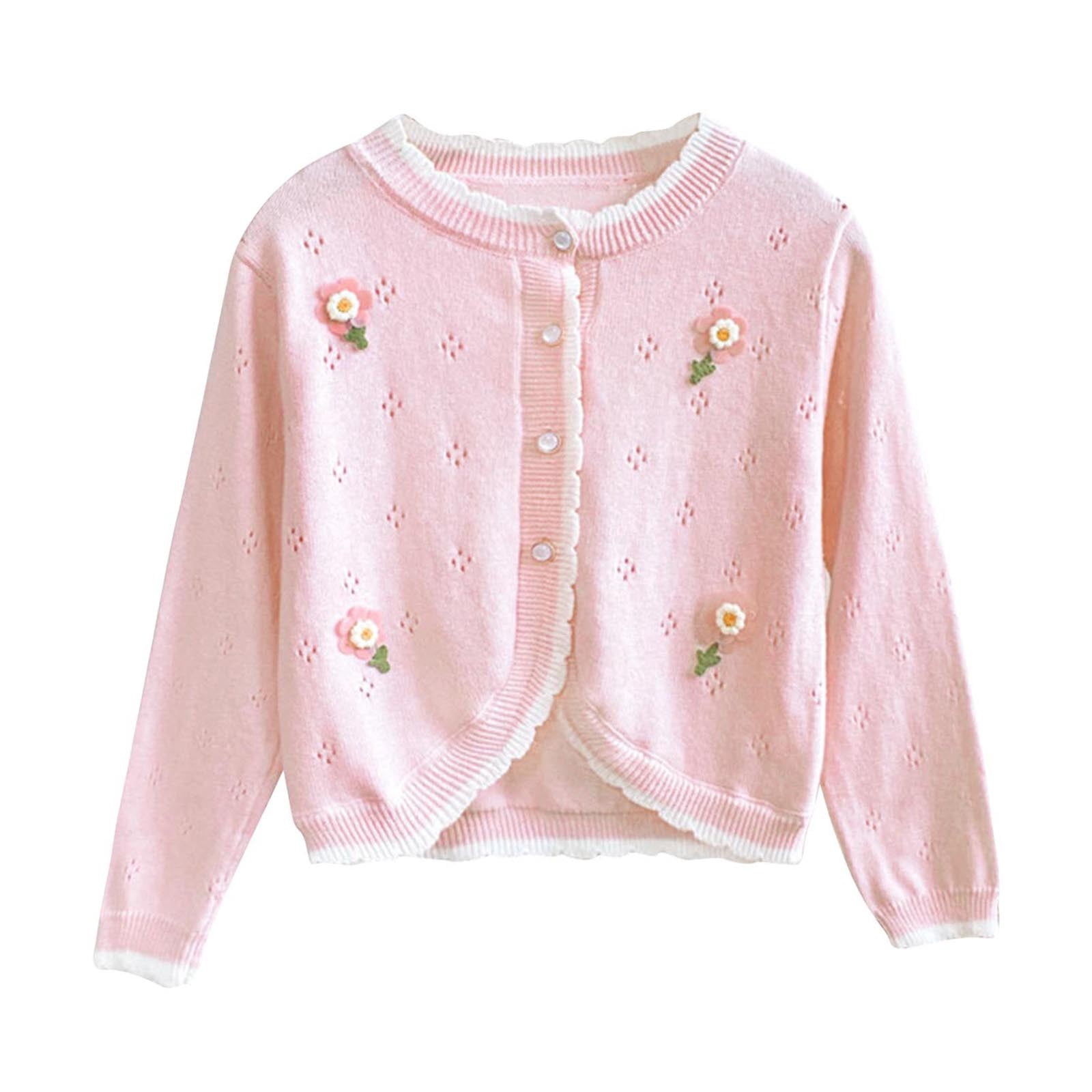 Mwjwdo Girls Long Sleeve Floral Bolero Cardigan Kids Shrug Cover Up ...