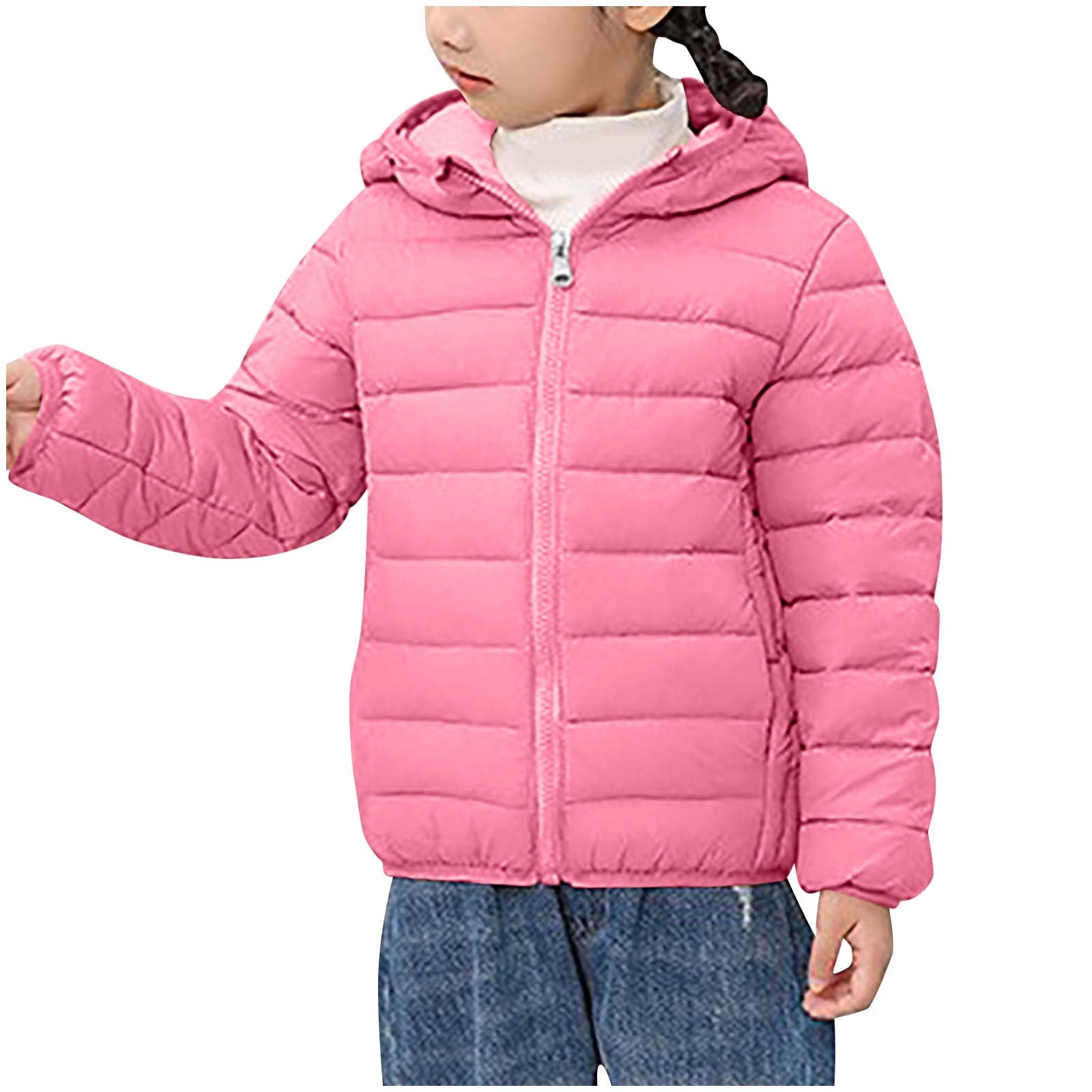 Mwjwdo Girls and Toddlers' Lightweight Water-Resistant Packable Hooded Puffer Jacket Cute Puffer ...