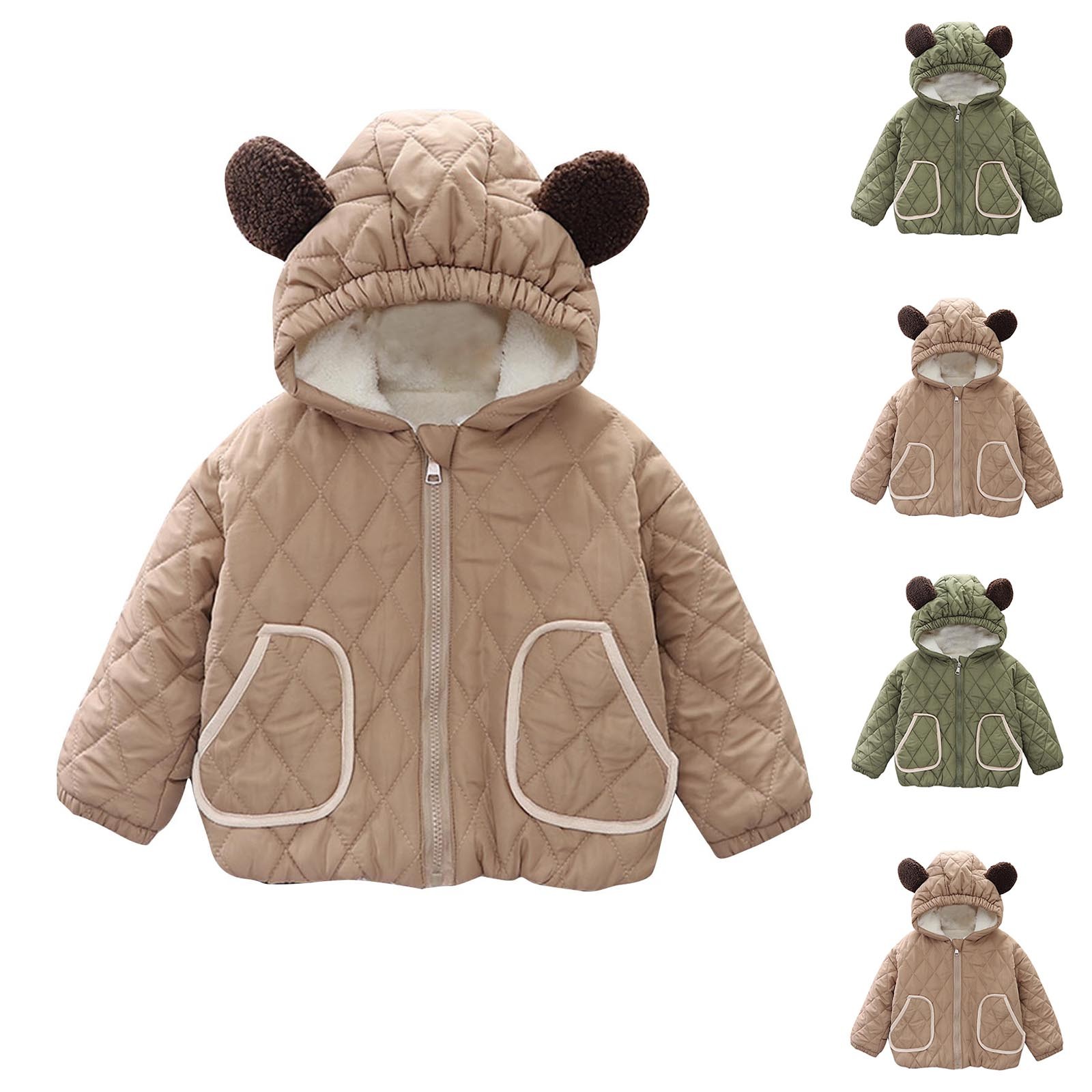 Mwjwdo Infant Baby Winter Coat Cute Bear Ears Hooded Jacket Zip up Warm ...
