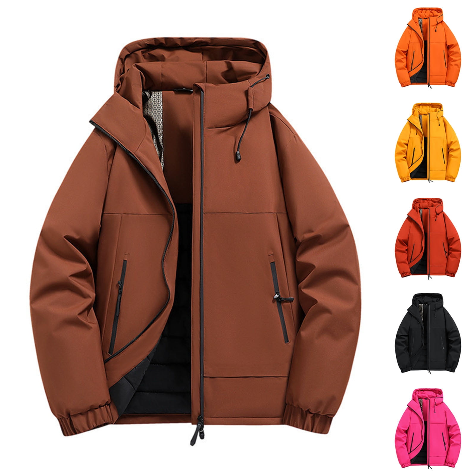 Mwjwdo Men Lightweight Windbreaker Rain Jacket Detachable Hood ...