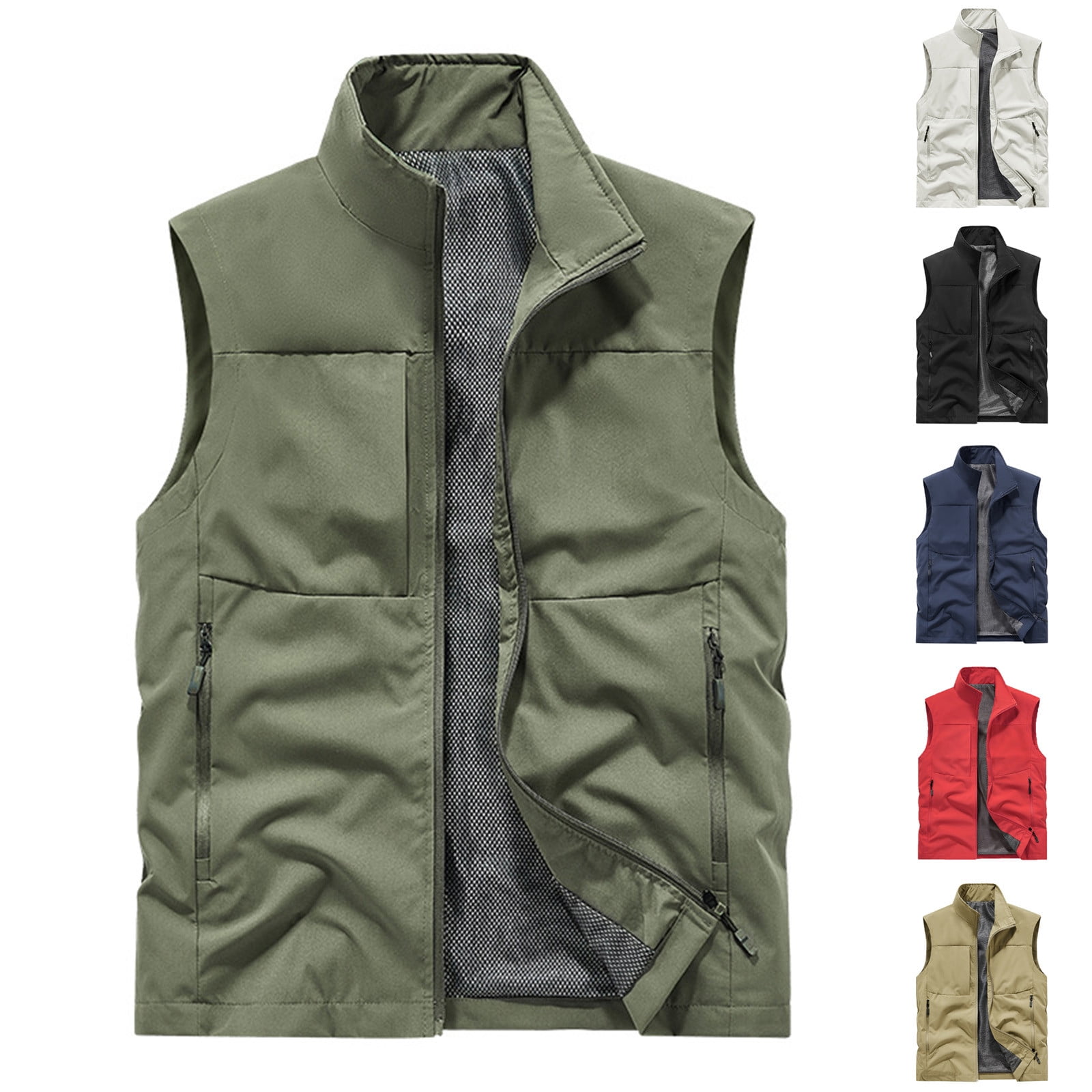 Mwjwdo Mens Casual Lightweight Travel Vest Outdoor Summer Utility ...